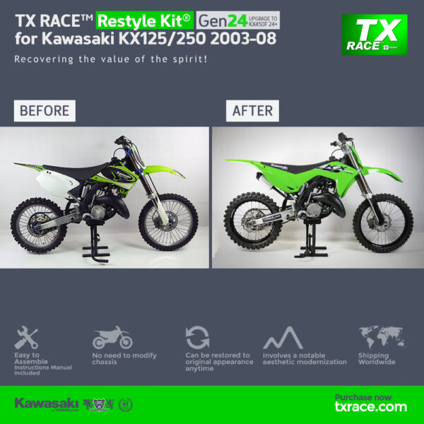 TX RACE™ Restyle Kit® Gen24 for Kawasaki KX125/250 2003-2008 - TX RACE ...